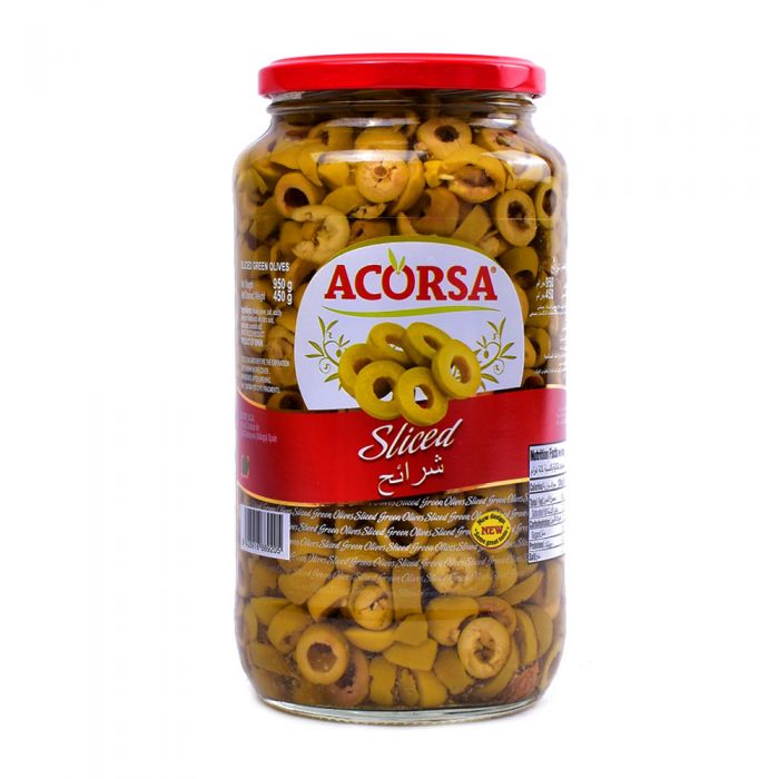 Acorsa Olive Green Sliced 450gm